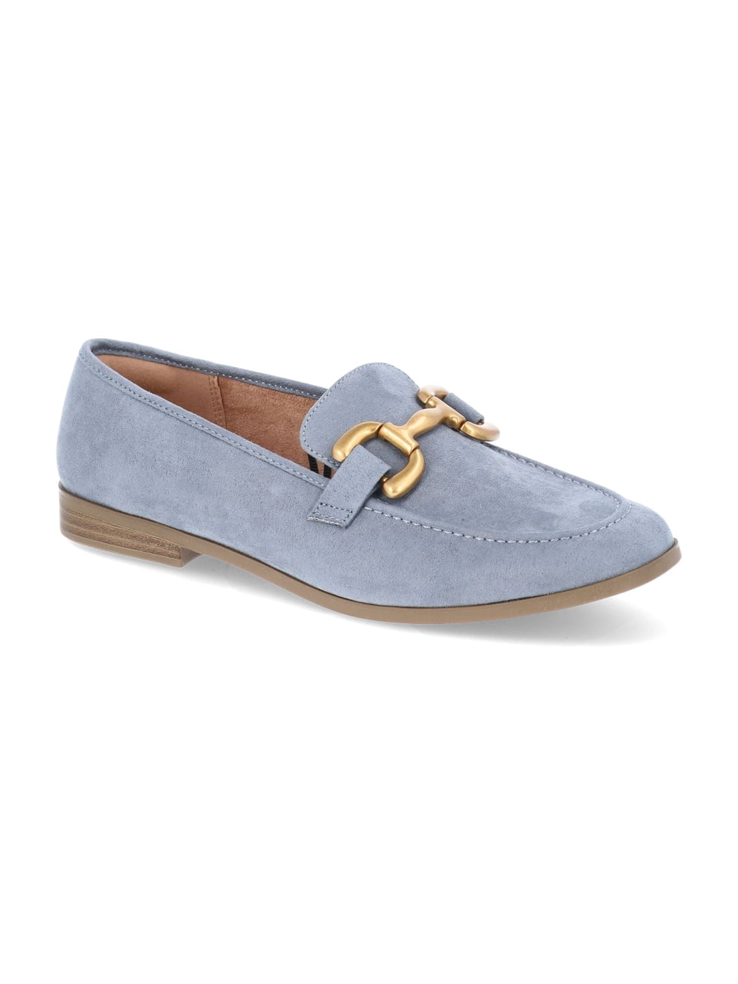 Time and Tru Women's Faux Leather Buckle Loafers - Walmart.com