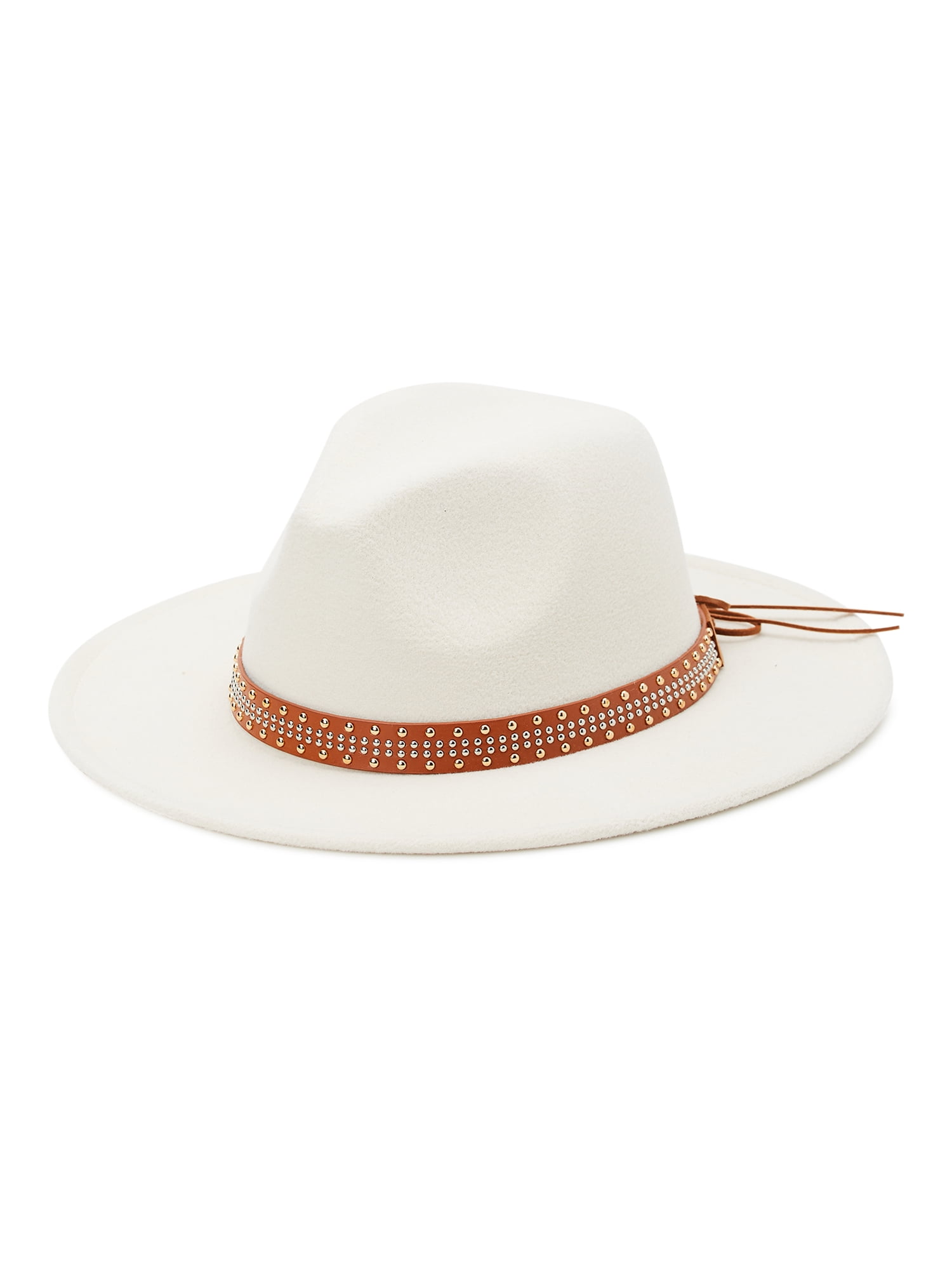 Time and Tru Women’s Felt Fedora with Studded Band - Walmart.com