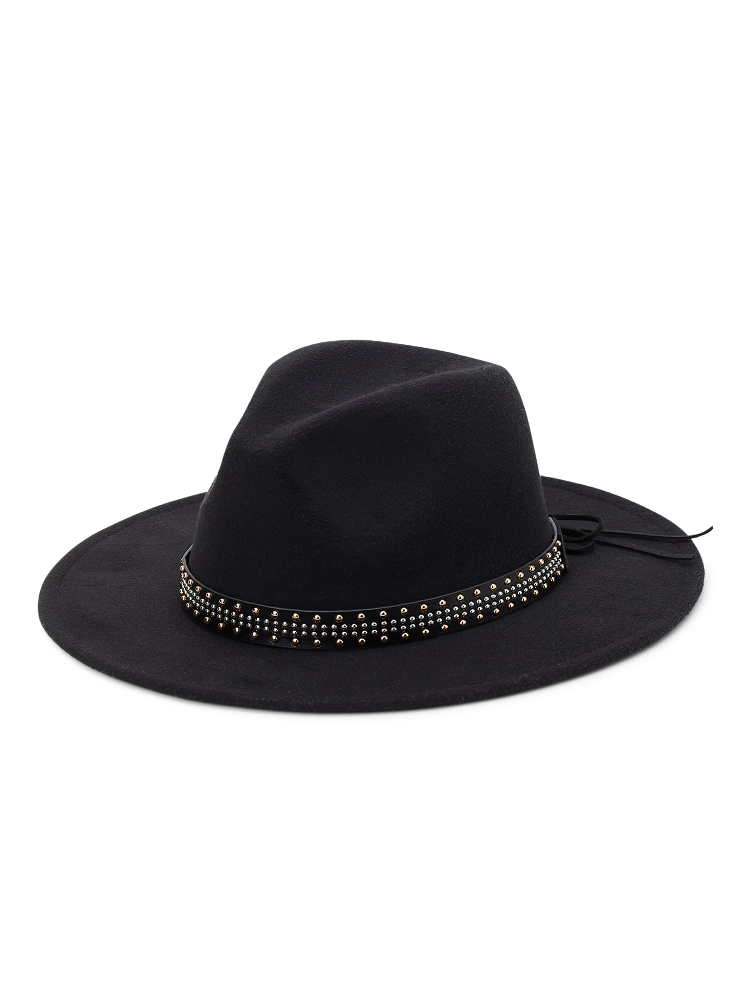 Time and Tru Women’s Felt Fedora with Studded Band - Walmart.com