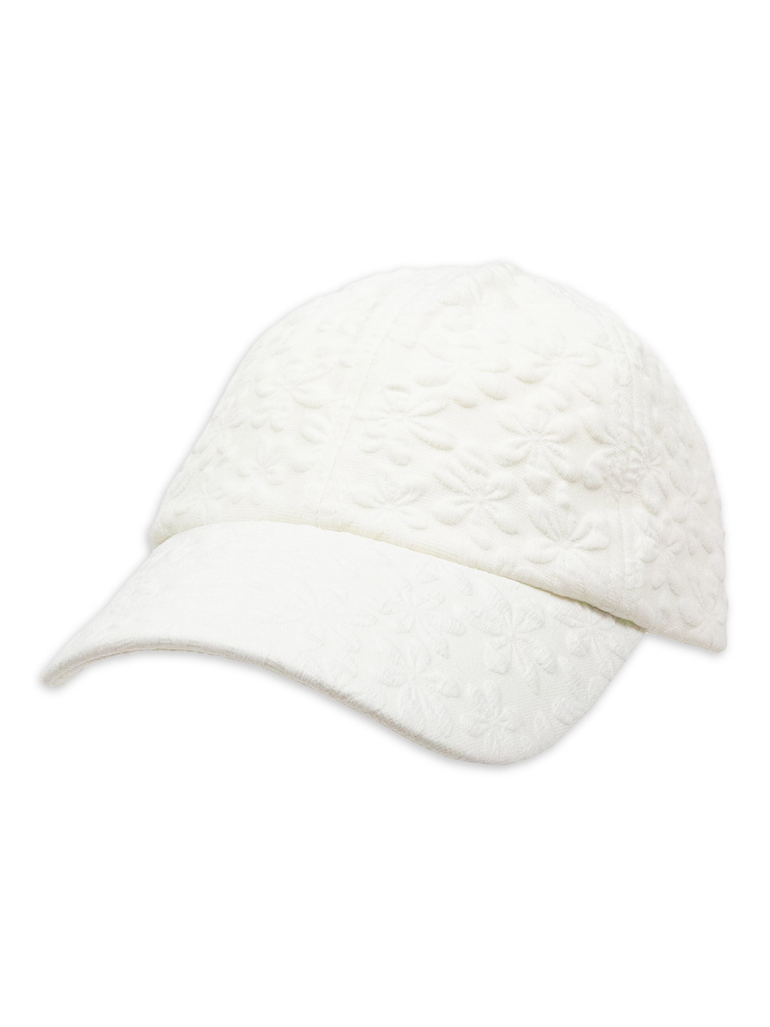Time and Tru Women's Floral Quilted Baseball Hat, White - Walmart.com