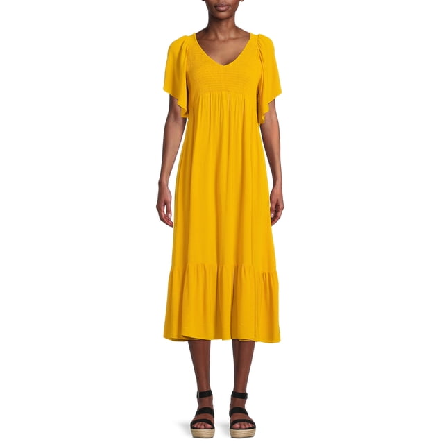 Time And Tru Flutter Sleeve Dress