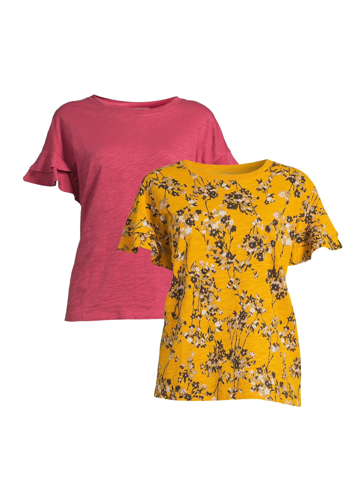 Time And Tru Women s Flutter Sleeve Knit Top 2 Pack Sizes XS XXXL time-and-tru-women-s-flutter-sleeve-knit-top-2-pack-sizes-xs-xxxl