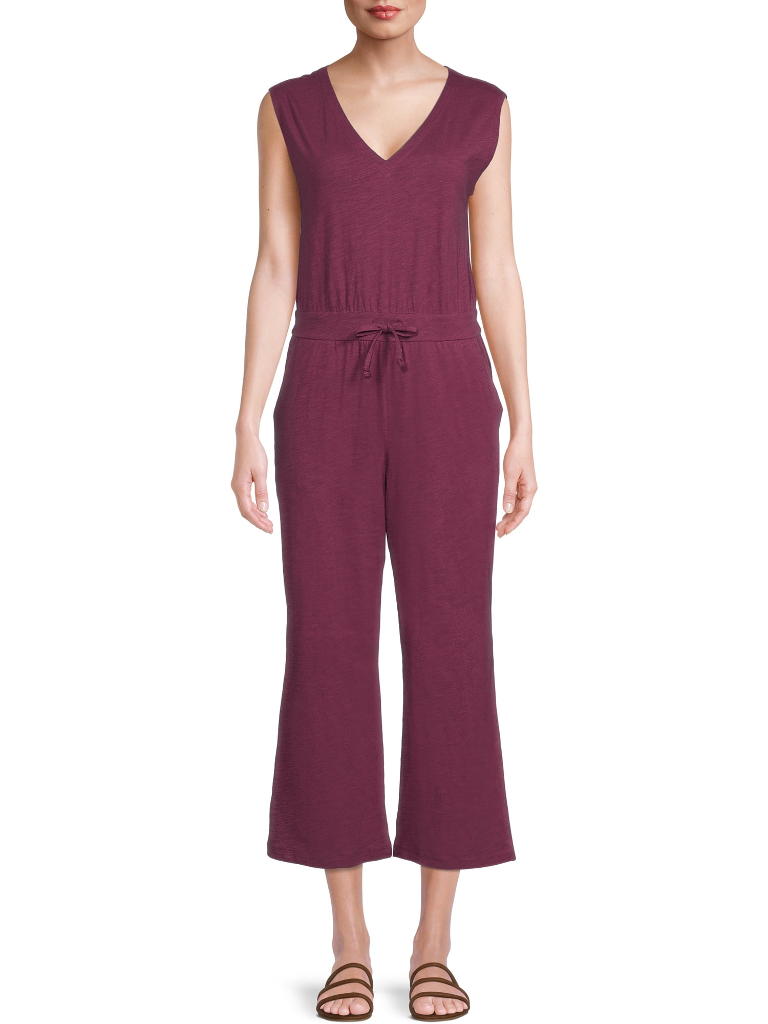 Time and Tru Women's Flutter Sleeve Romper - Walmart.com