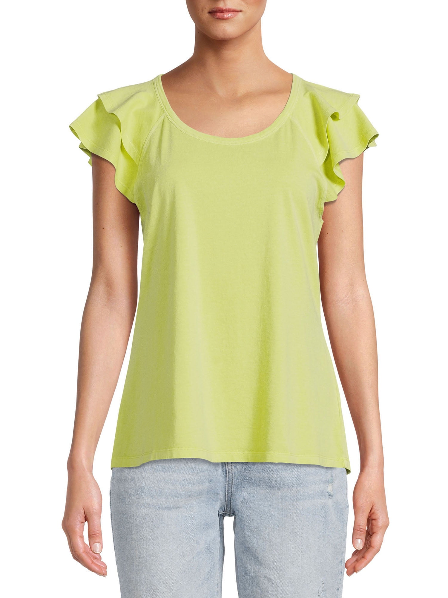 Time and Tru Women's Flutter Sleeve Tank Top - Walmart.com