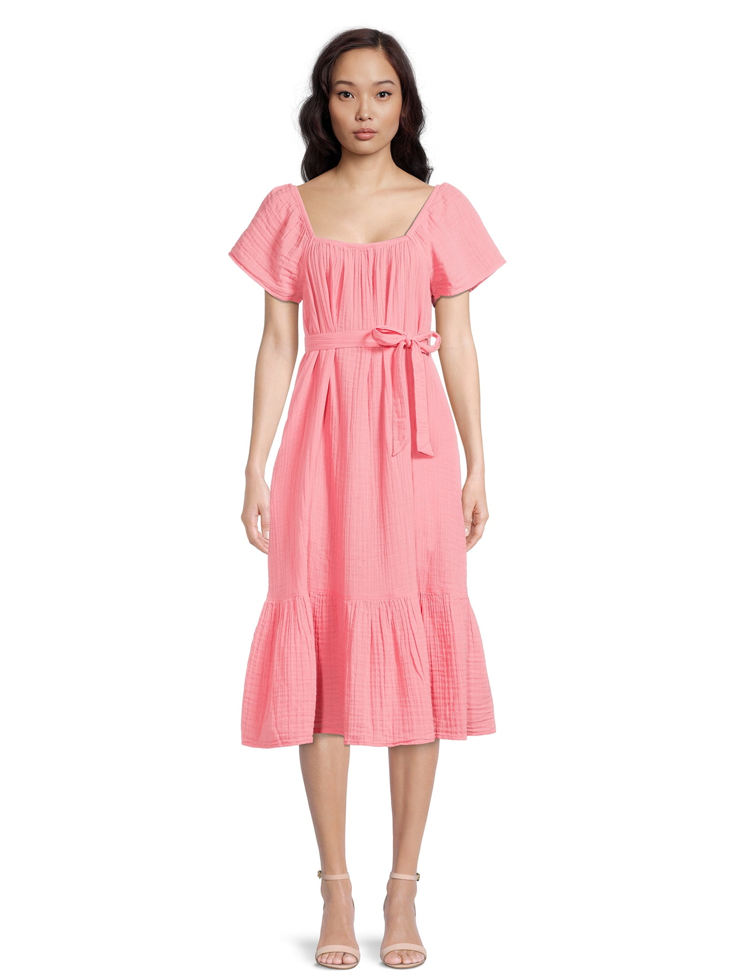 Time And Tru Flutter Sleeve Dress