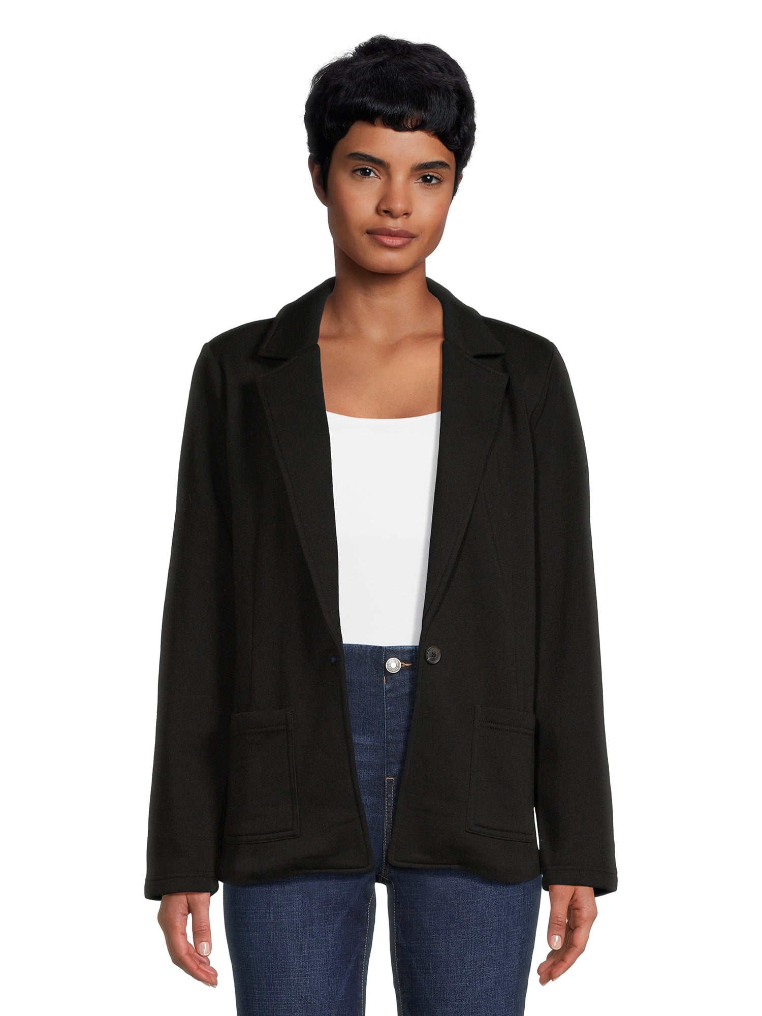 Time and Tru Women's French Terry Cloth Blazer, Sizes XS-XXXL - Walmart.com