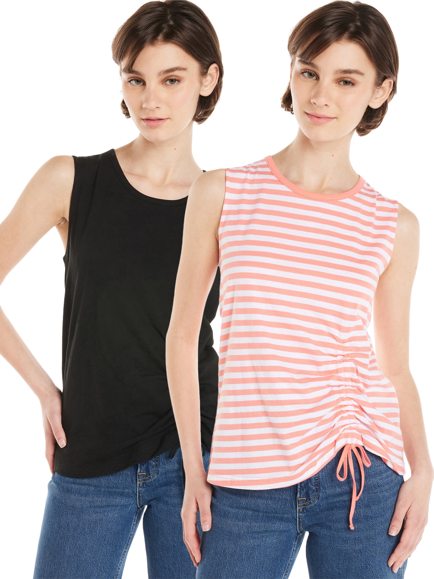 Time and Tru Women's Front Cinch Tank 2-pack, Sizes XS-XXXL - Walmart.com