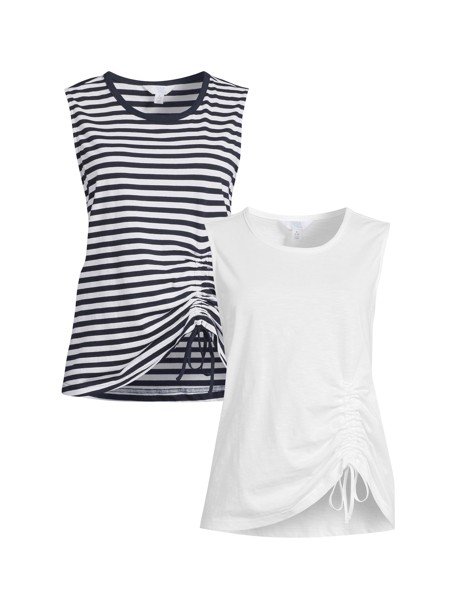 Time and Tru Women's Front Cinch Tank 2-pack, Sizes XS-XXXL - Walmart.com
