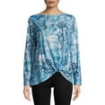 Time and Tru Women's Front Twist Sublimation Top with Long Sleeves ...