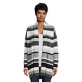 Time and Tru Women's and Women's Plus Fuzzy Open Front Cardigan Sweater ...