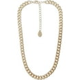 Time and Tru Women's Gold Tone Chunky Curb Chain Necklace 17" with ...