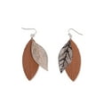 Time and Tru women's Faux Leather Feather Drop Earrings - Walmart.com