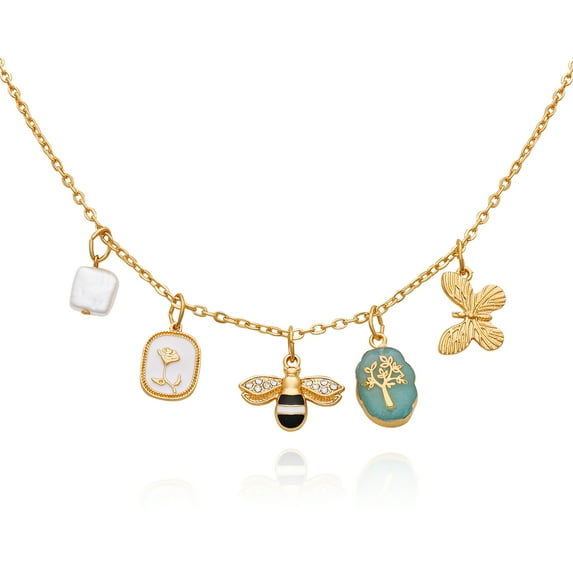 Time and Tru Women's Gold-Tone Interchangeable Spring Theme Charms ...