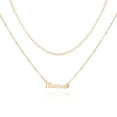 Time and Tru Women's Gold Tone Mama Layered Necklace Set, 2-Piece ...