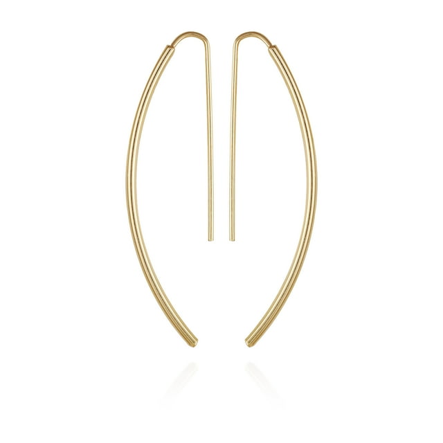 Time and Tru Women's Gold Tone Oblong Threader Earrings - Walmart.com