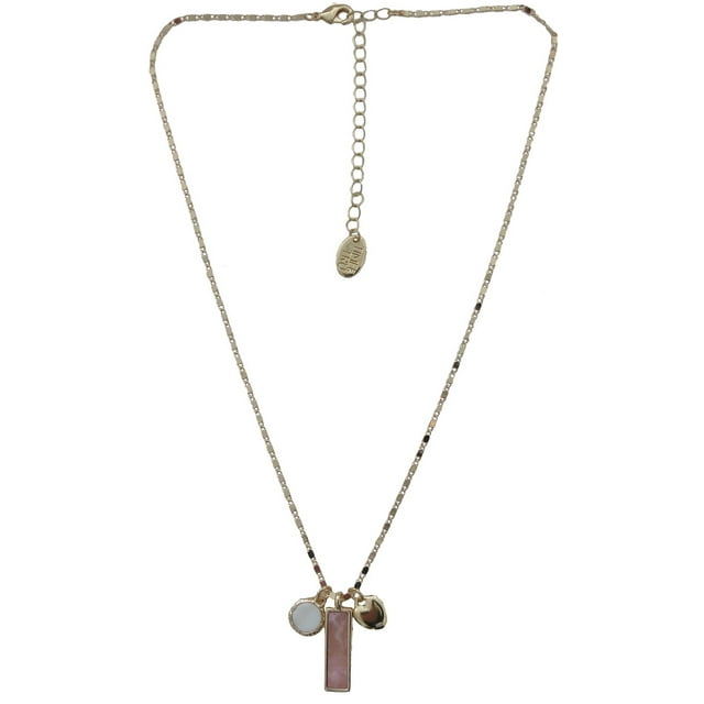 Time and Tru Women's Gold Tone Triple Pendant Necklace 18" with ...