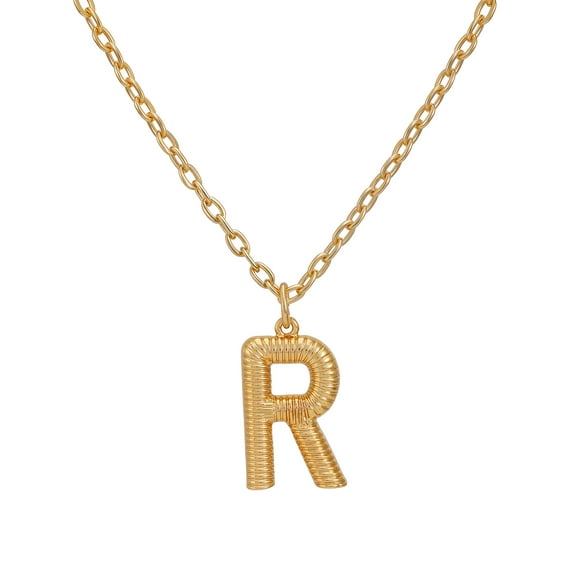 Time and Tru Women's Goldtone Initial R Necklace with Giftable Pouch ...