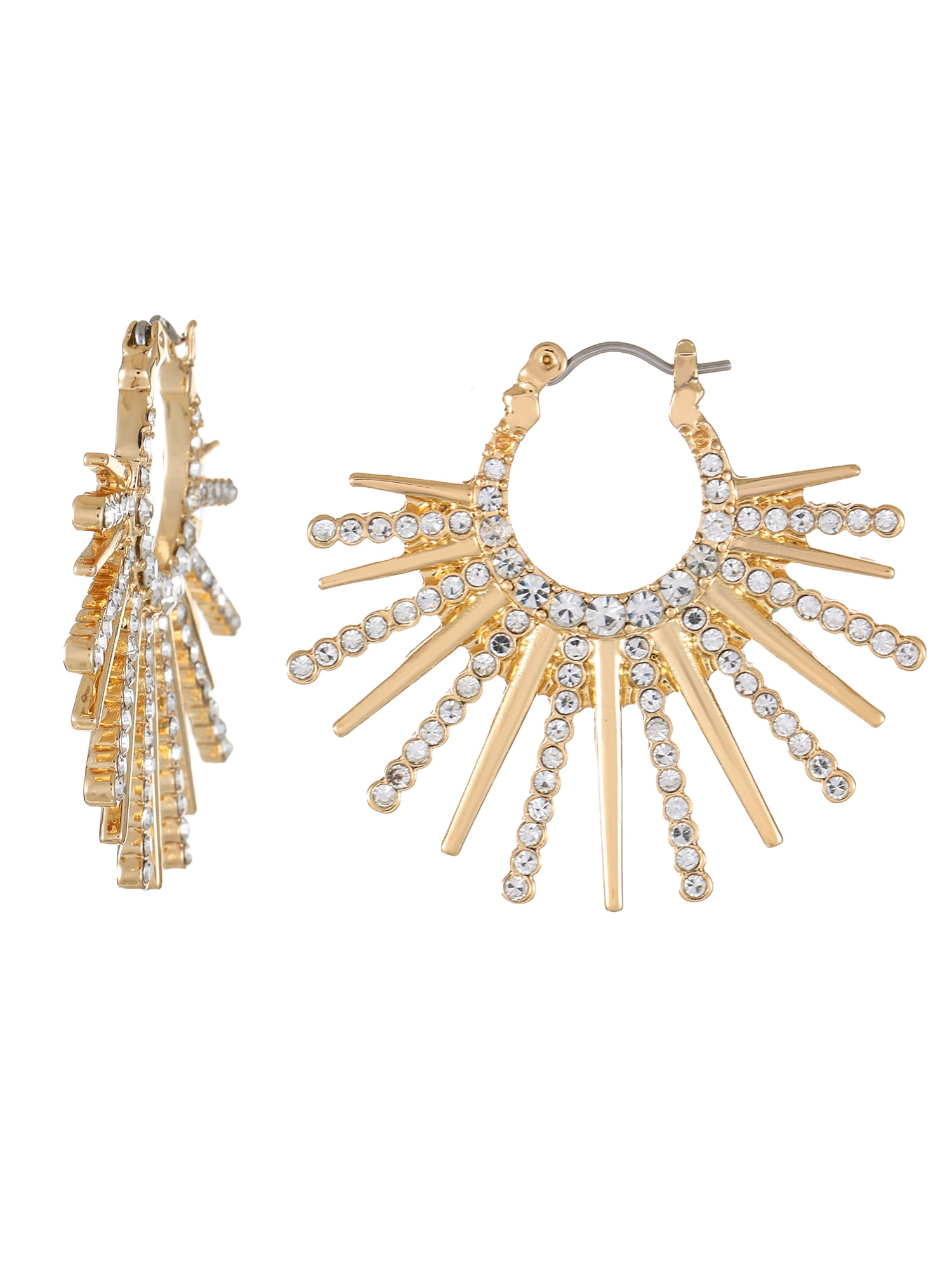 Time and Tru Women's Goldtone Starburst Snap Hoop Earring, 1 Pair ...