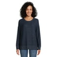 Time and Tru Women's Hacci Knit Pullover with Long-Sleeves, Single and ...