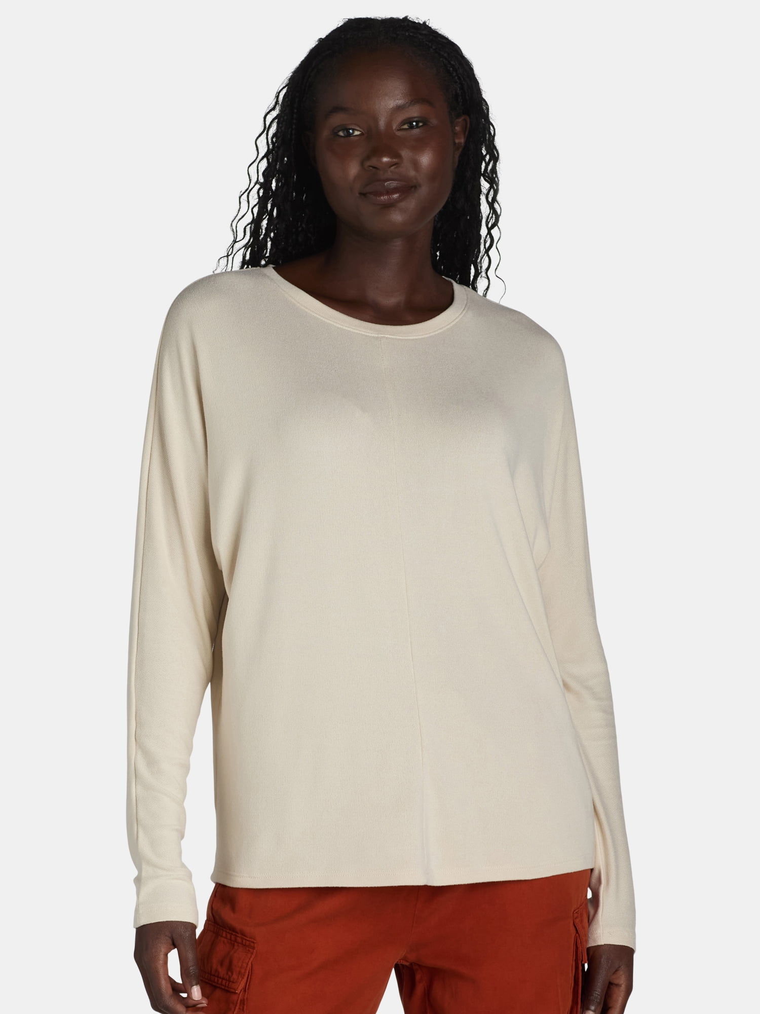 Time and Tru Women’s Hacci Knit Tunic Top with Long Sleeves, XS-XXXL ...