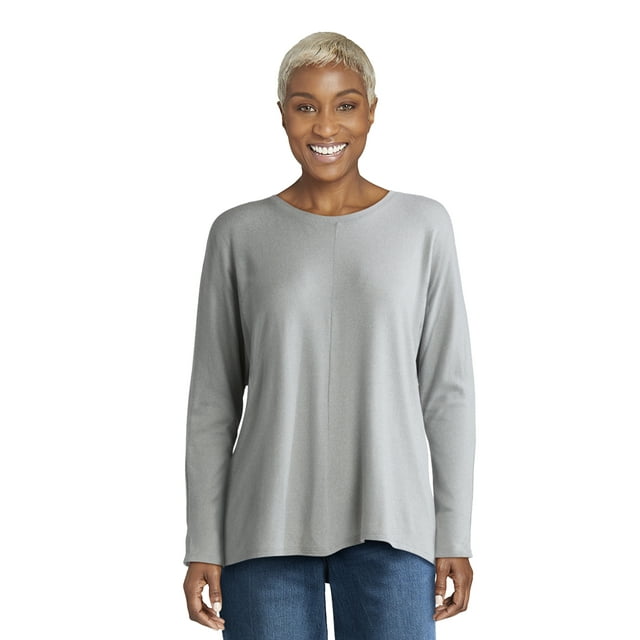 Time and Tru Women’s Hacci Knit Tunic Top with Long Sleeves, XS-XXXL ...