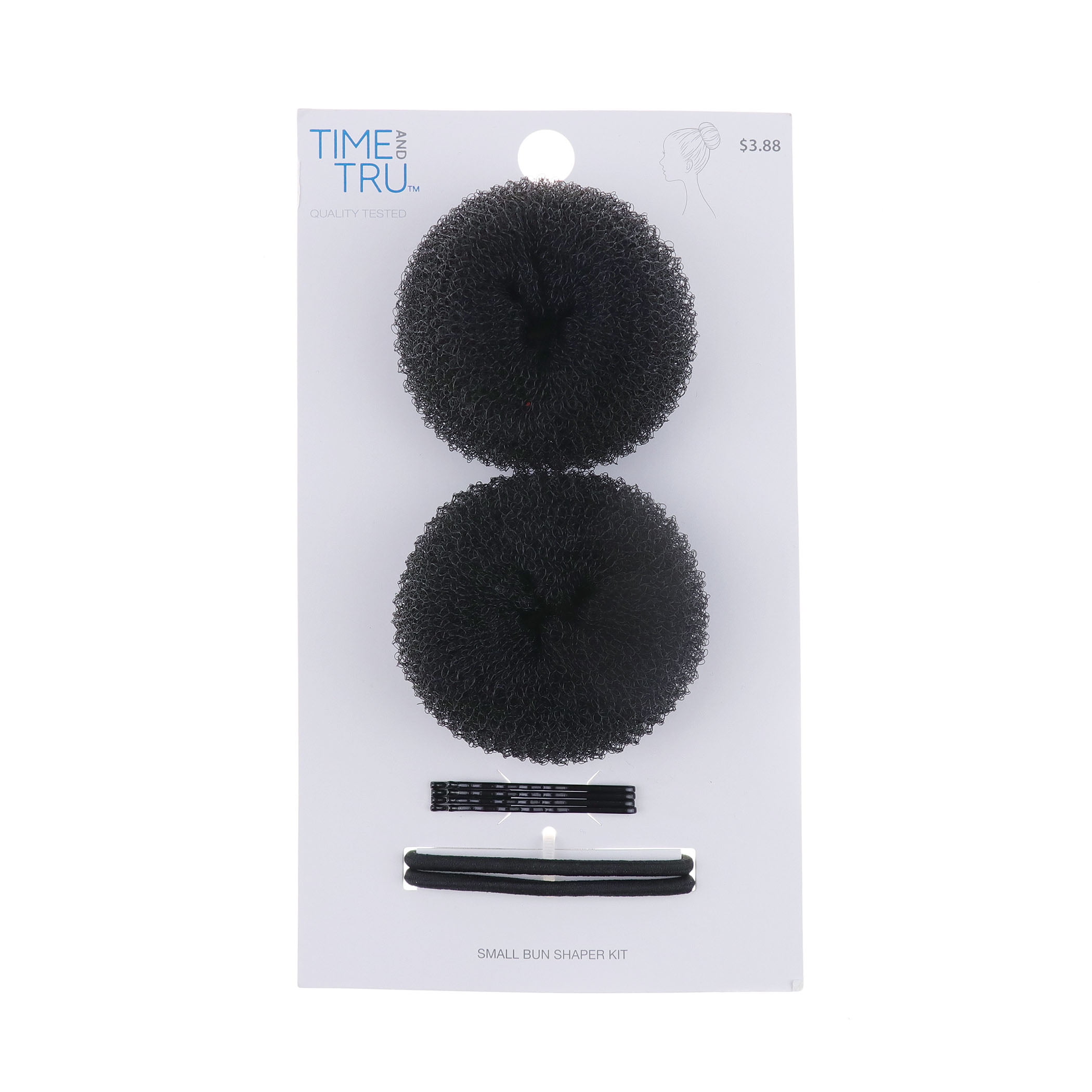 Time and Tru Women's Hair Bun Shaper Kit 2-Pack, Black - Walmart.com