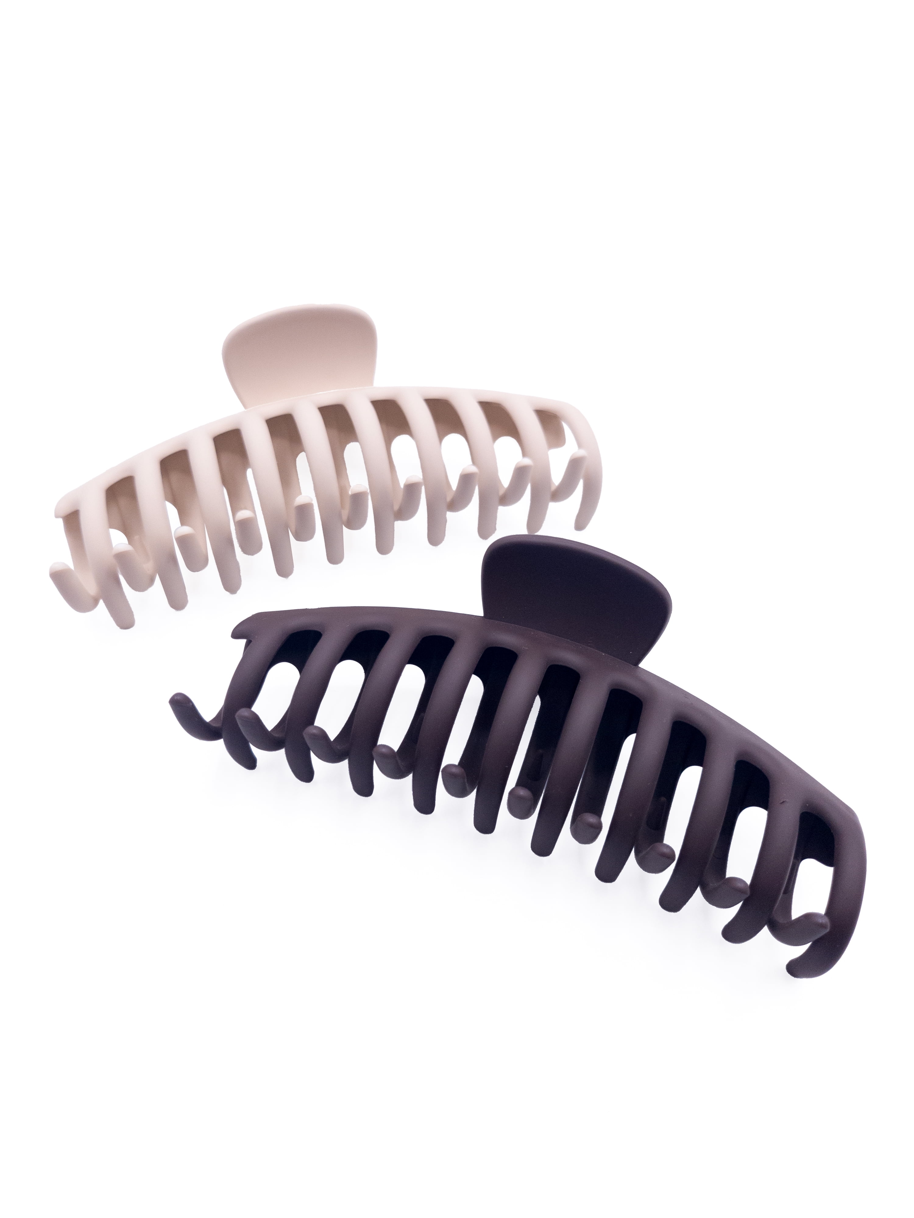 Time and Tru Women's Hair Claw Clip 2-Pack, Brown - Walmart Business ...