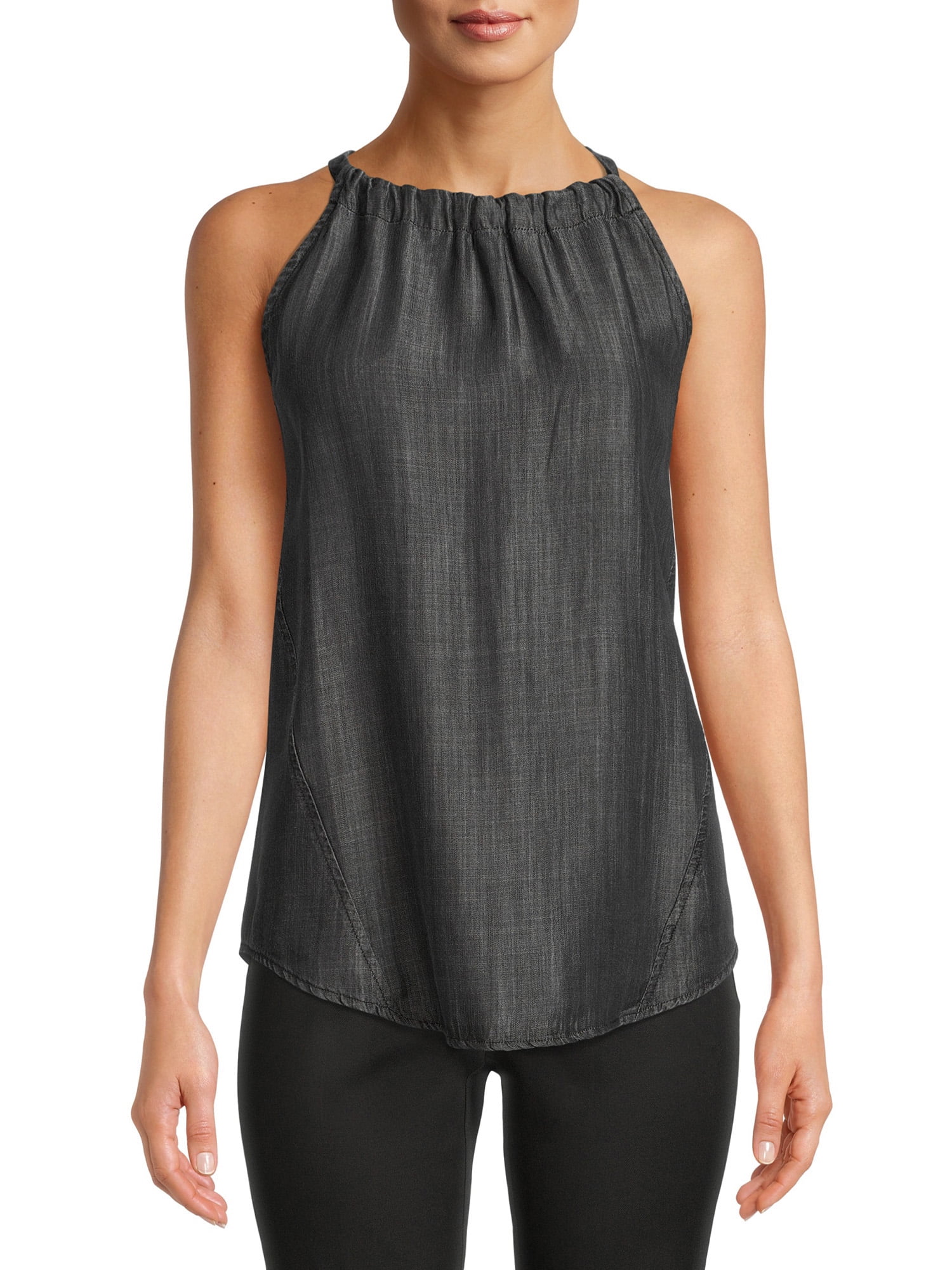 Time and Tru Women's Halter Top with Tie Back - Walmart.com