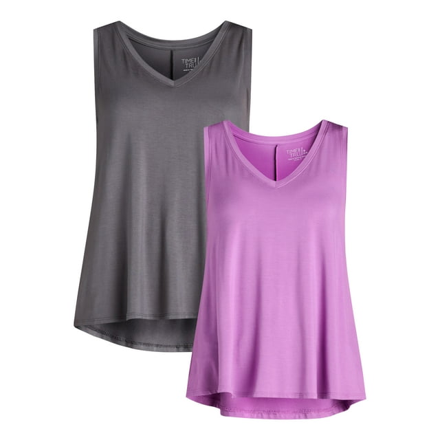 Time and Tru Women's High Low Tank Top, 2-Pack, Sizes XS-XXXL - Walmart.com