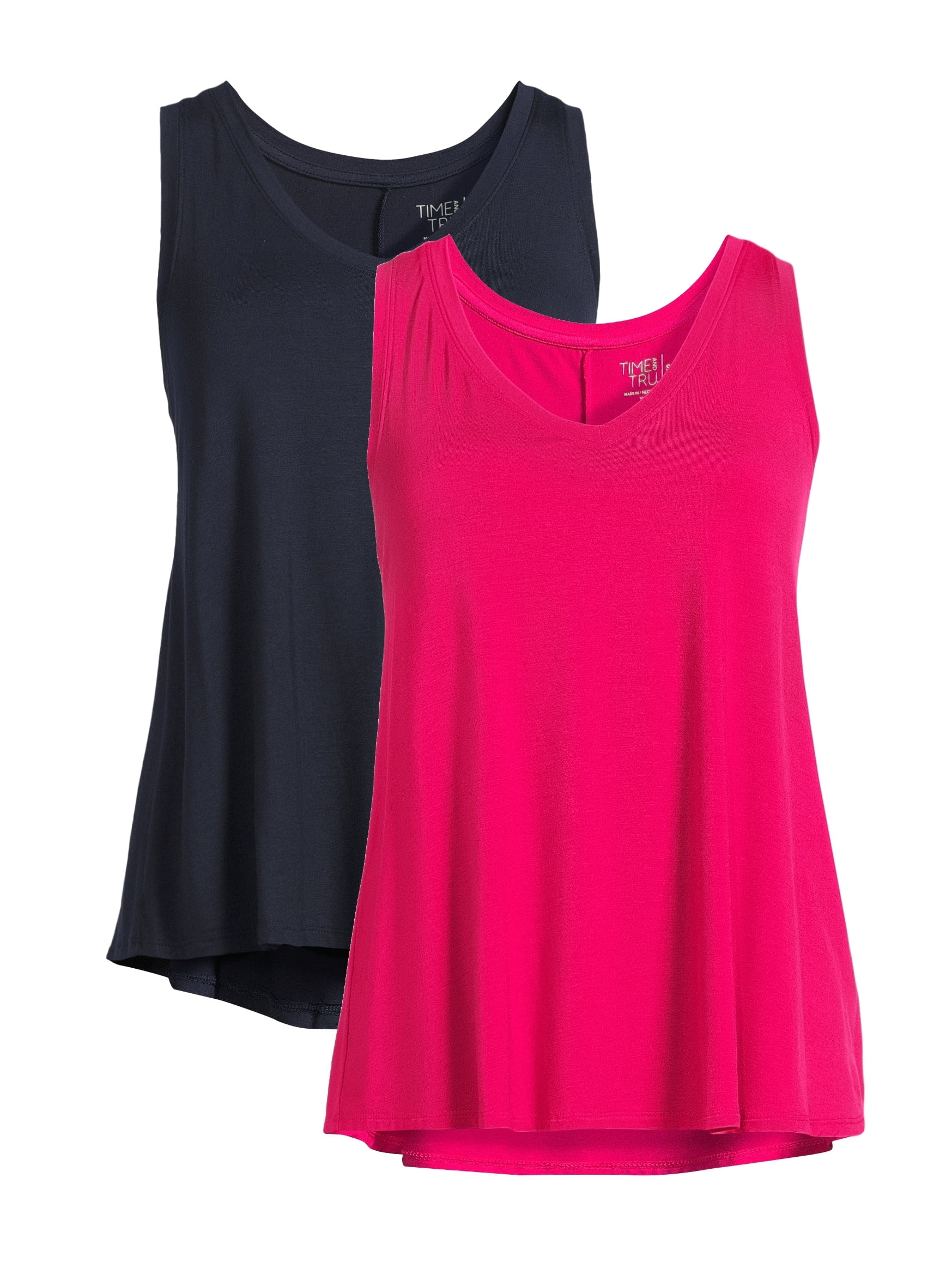 Time and Tru Women's High Low Tank Top, 2-Pack, Sizes XS-XXXL - Walmart.com