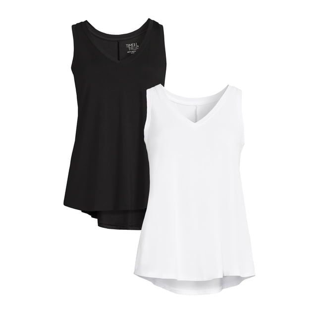 Time and Tru Women's High Low Tank Top, 2-Pack - Walmart.com