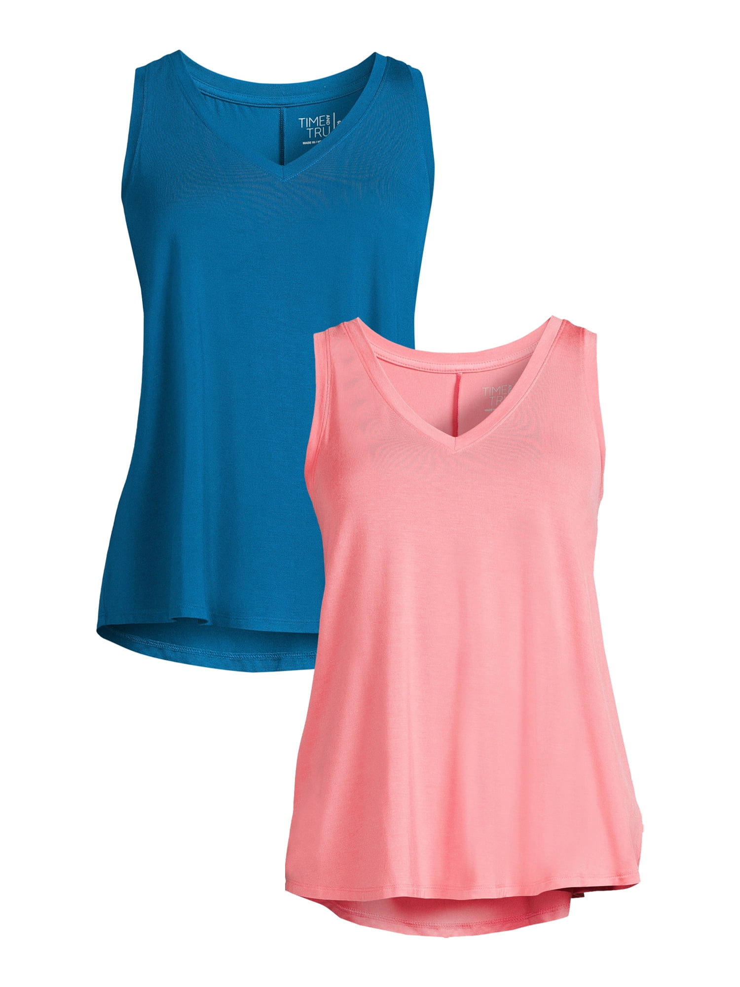 Time and Tru Women's High Low Tank Top, 2-Pack - Walmart.com