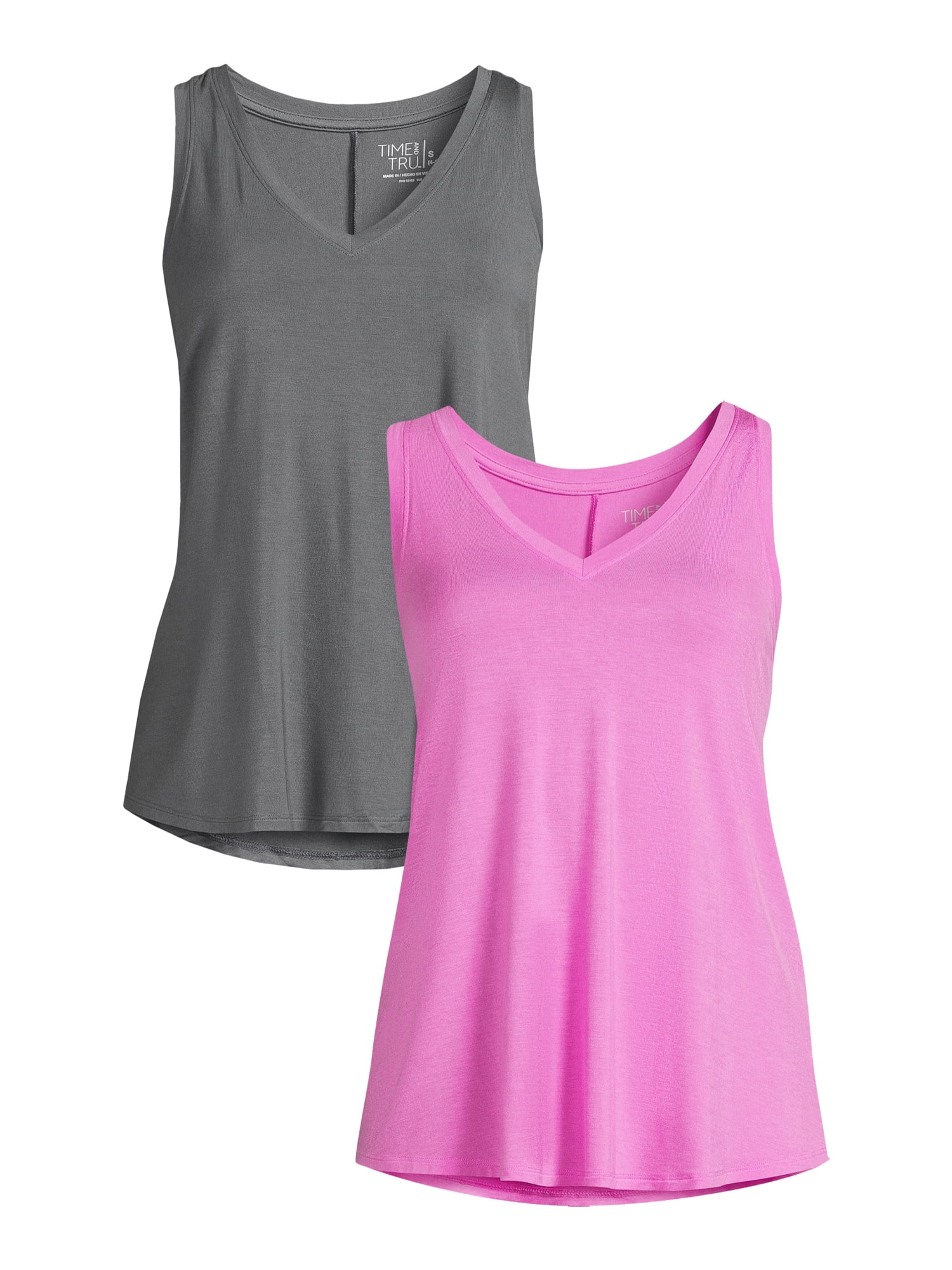 Time and Tru Women's High Low Tank Top, 2-Pack - Walmart.com