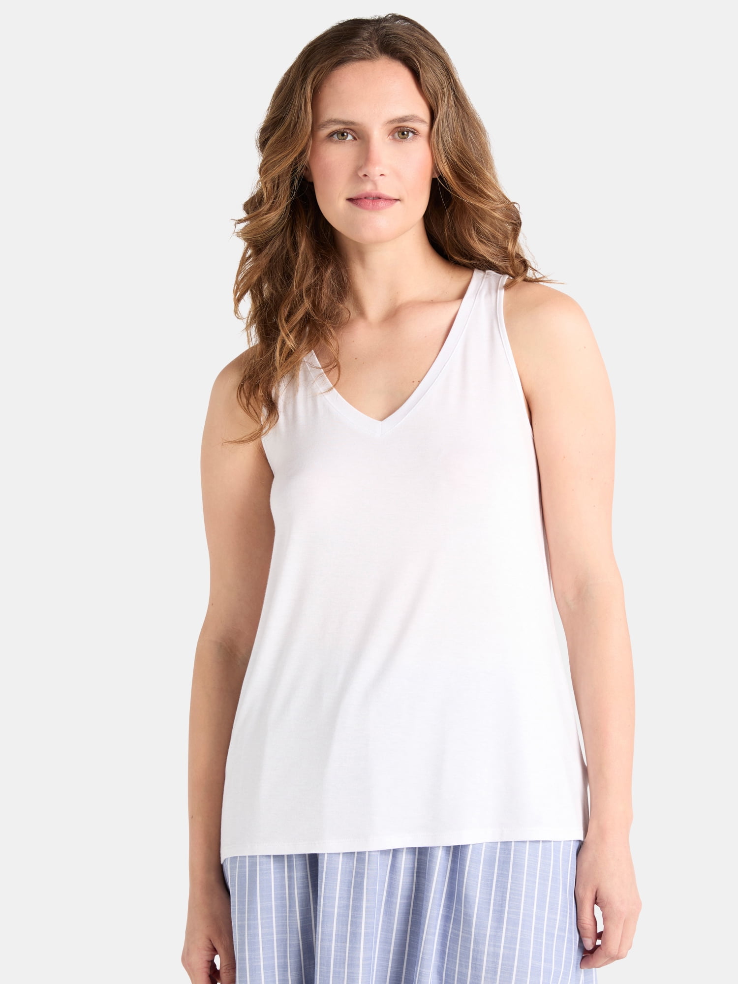 Time and Tru Women's High-Low V-Neck Tank Top Sizes XS-XXXL Relaxed ...