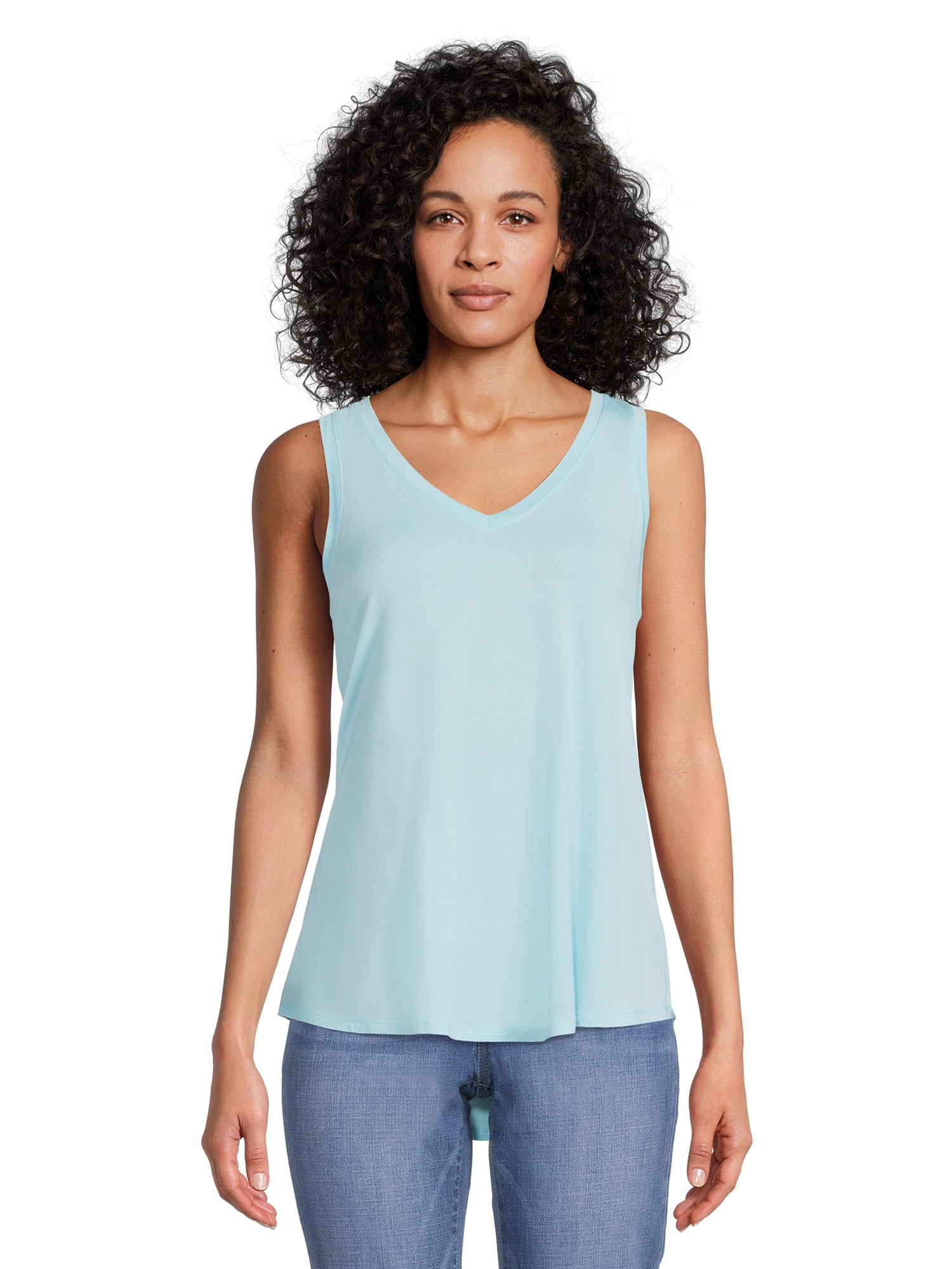 Time and Tru High-Low Tank Top - Relaxed Fit - Walmart.com