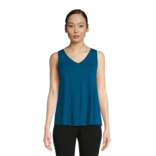 Time and Tru Women's High Low V-Neck Tank Top - Walmart.com