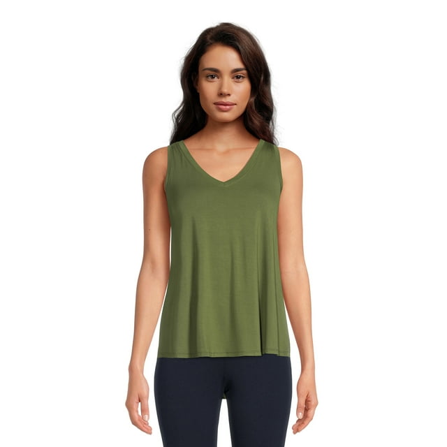 Time and Tru Women's High Low V-Neck Tank Top - Walmart.com