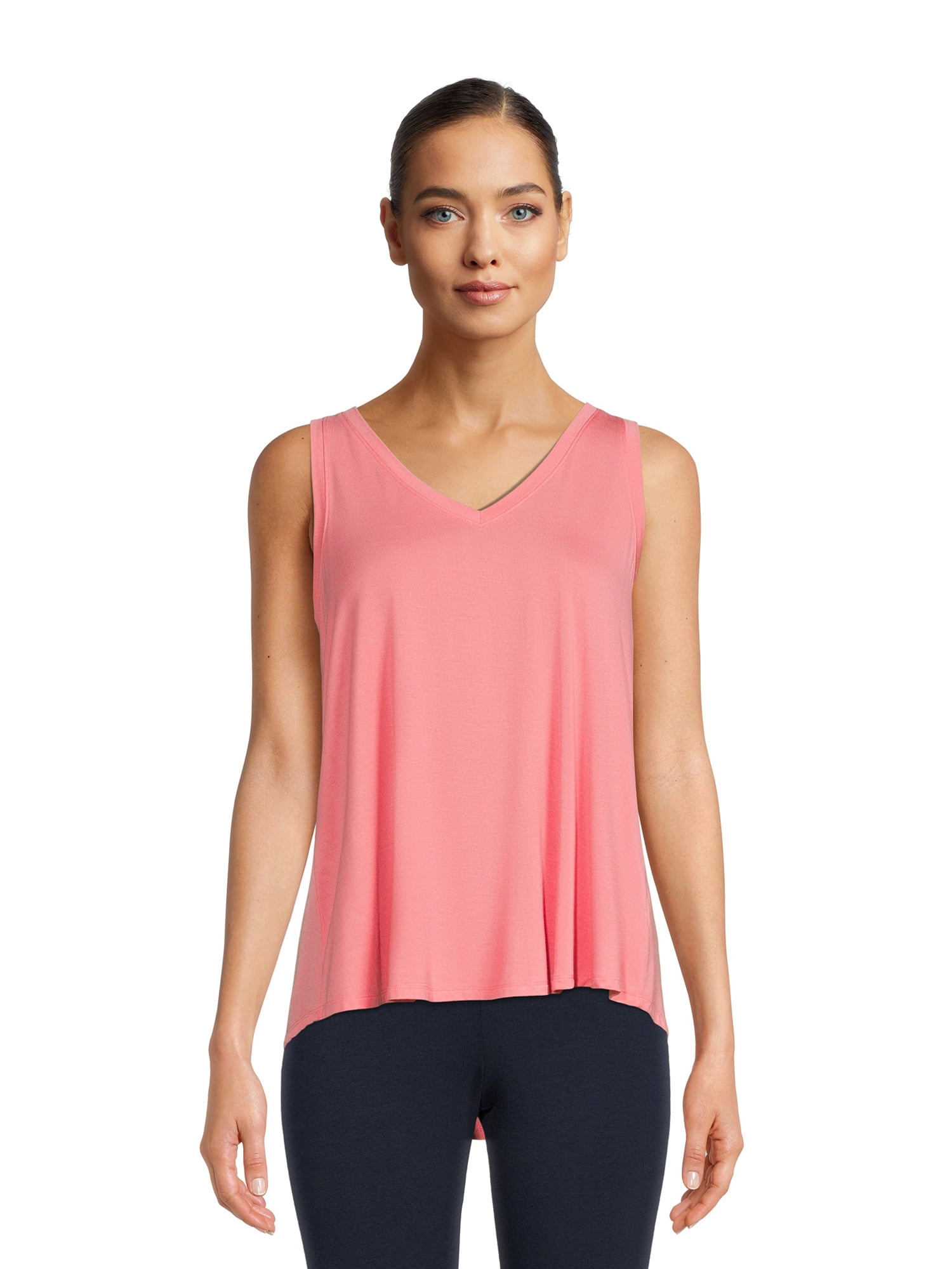 Time and Tru Women's High Low V-Neck Tank Top - Walmart.com