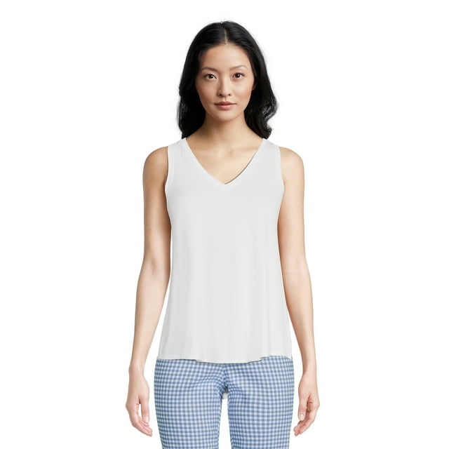 Time and Tru Women's High Low V-Neck Tank Top - Walmart.com