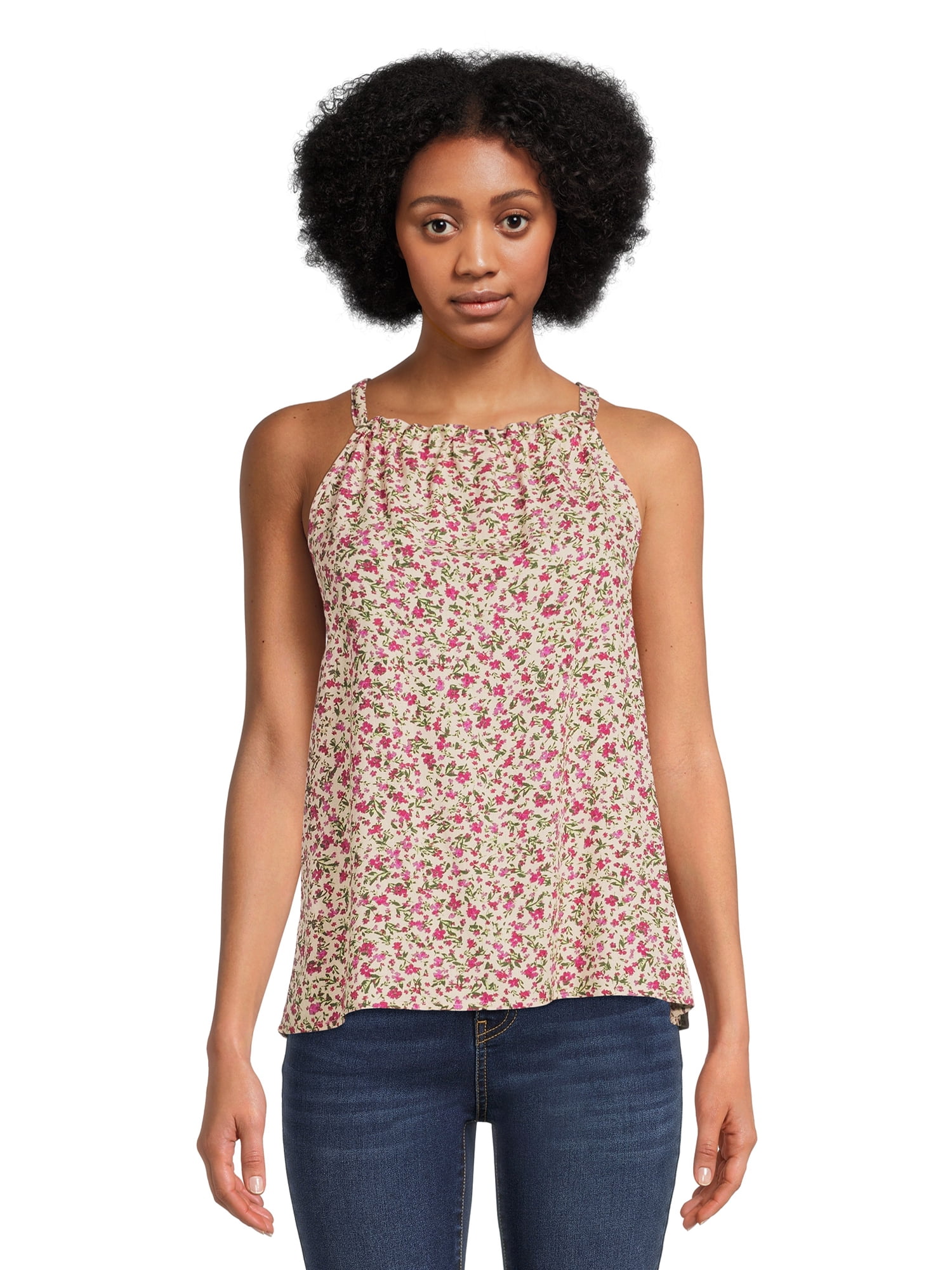 Time and Tru Women's High Neck Halter Top - Walmart.com
