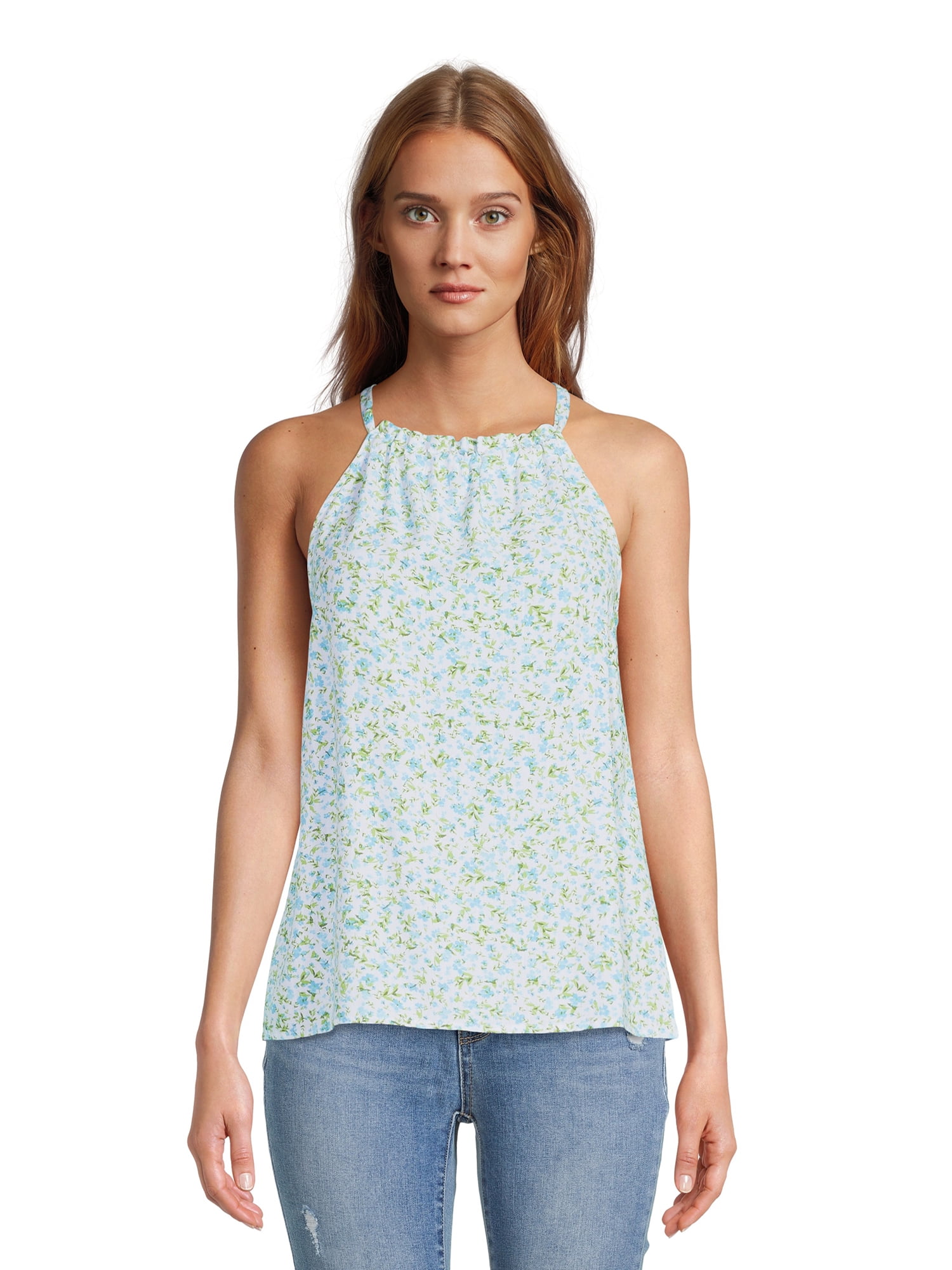 Time and Tru Women's High Neck Halter Top - Walmart.com