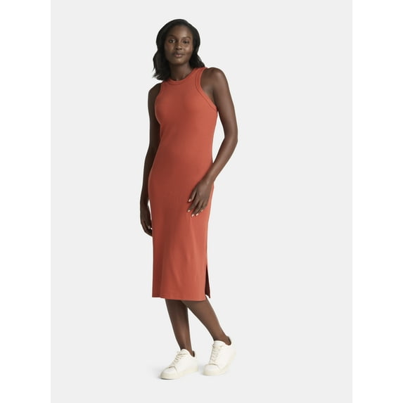 Time and Tru Women's High Neck Rib Dress, XS-XXXL - Walmart.com