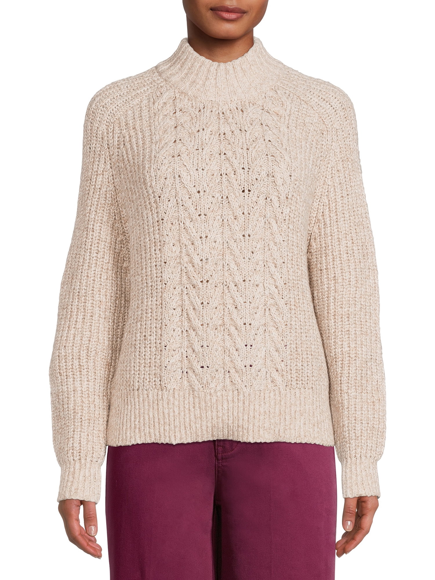 Time and Tru Women's High Neck Sweater - Walmart.com