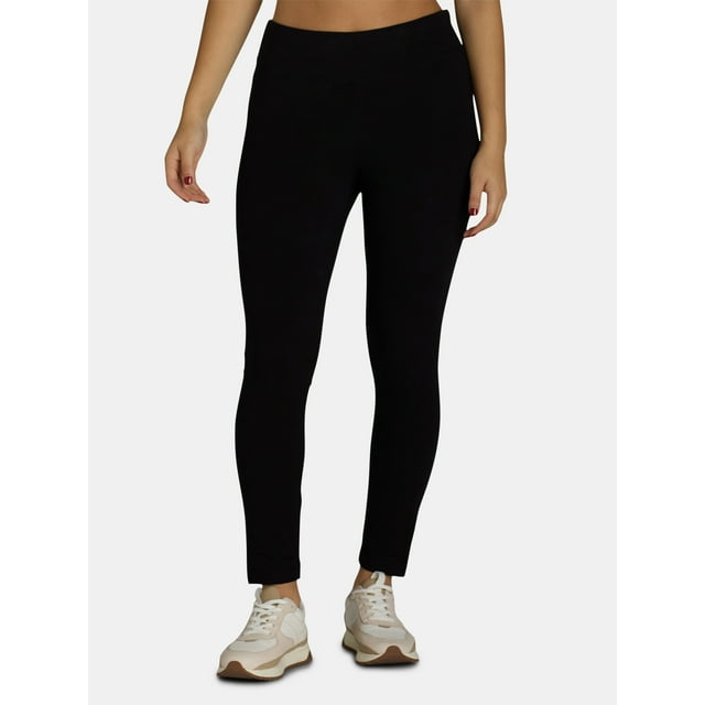 Time and Tru Women's High-Rise Ankle Knit Leggings, Available in 1, 2 ...