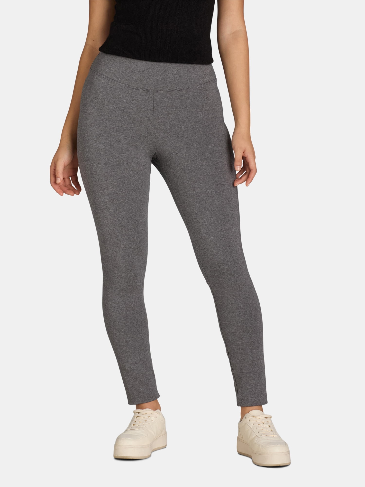 Time and Tru Women's High-Rise Ankle Knit Leggings, Available in 1, 2 ...