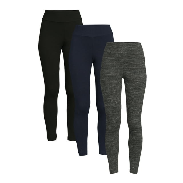 Time and Tru Women's High-Rise Ankle Knit Leggings, Available in 1, 2 ...