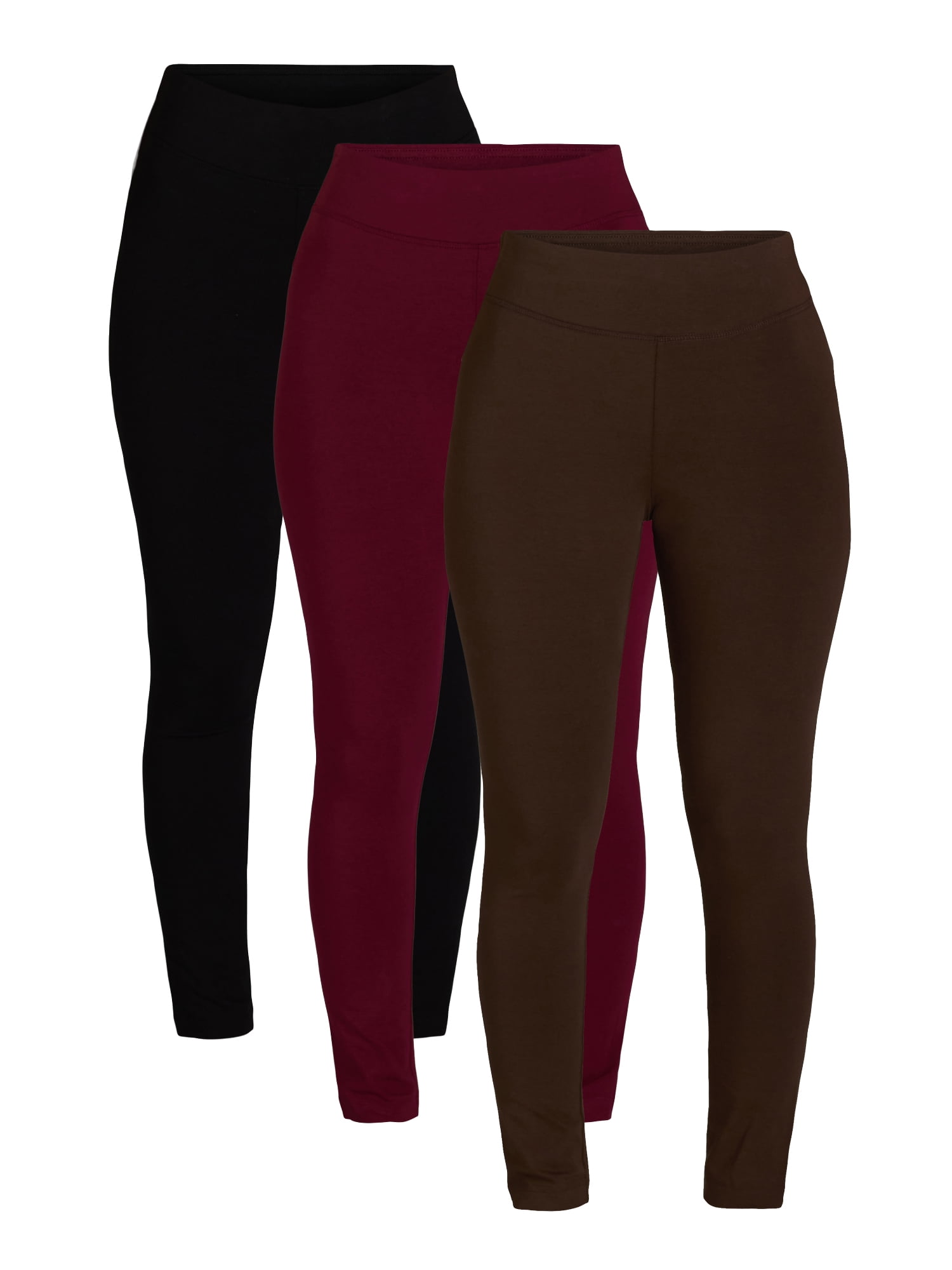 Time and Tru Women's High-Rise Ankle Knit Leggings, Available in 1, 2 ...