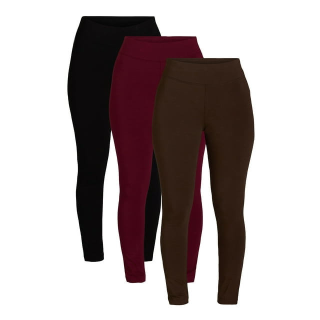 Time and Tru Women's High-Rise Ankle Knit Leggings, Available in 1, 2 ...