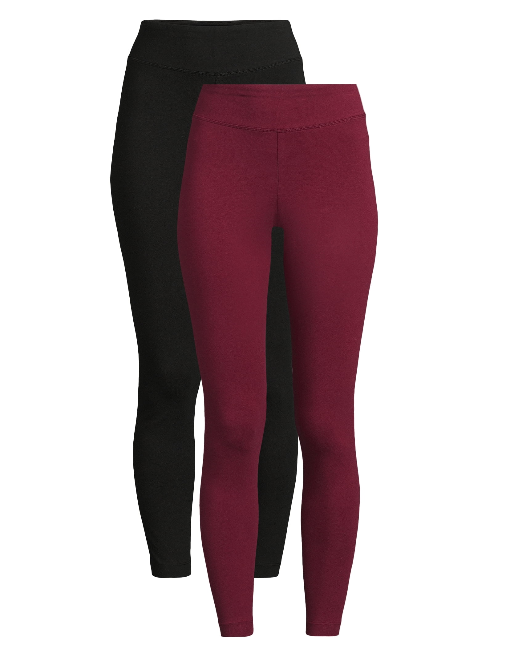 Time and Tru Women's High-Rise Ankle Knit Leggings, Available in 1, 2 ...