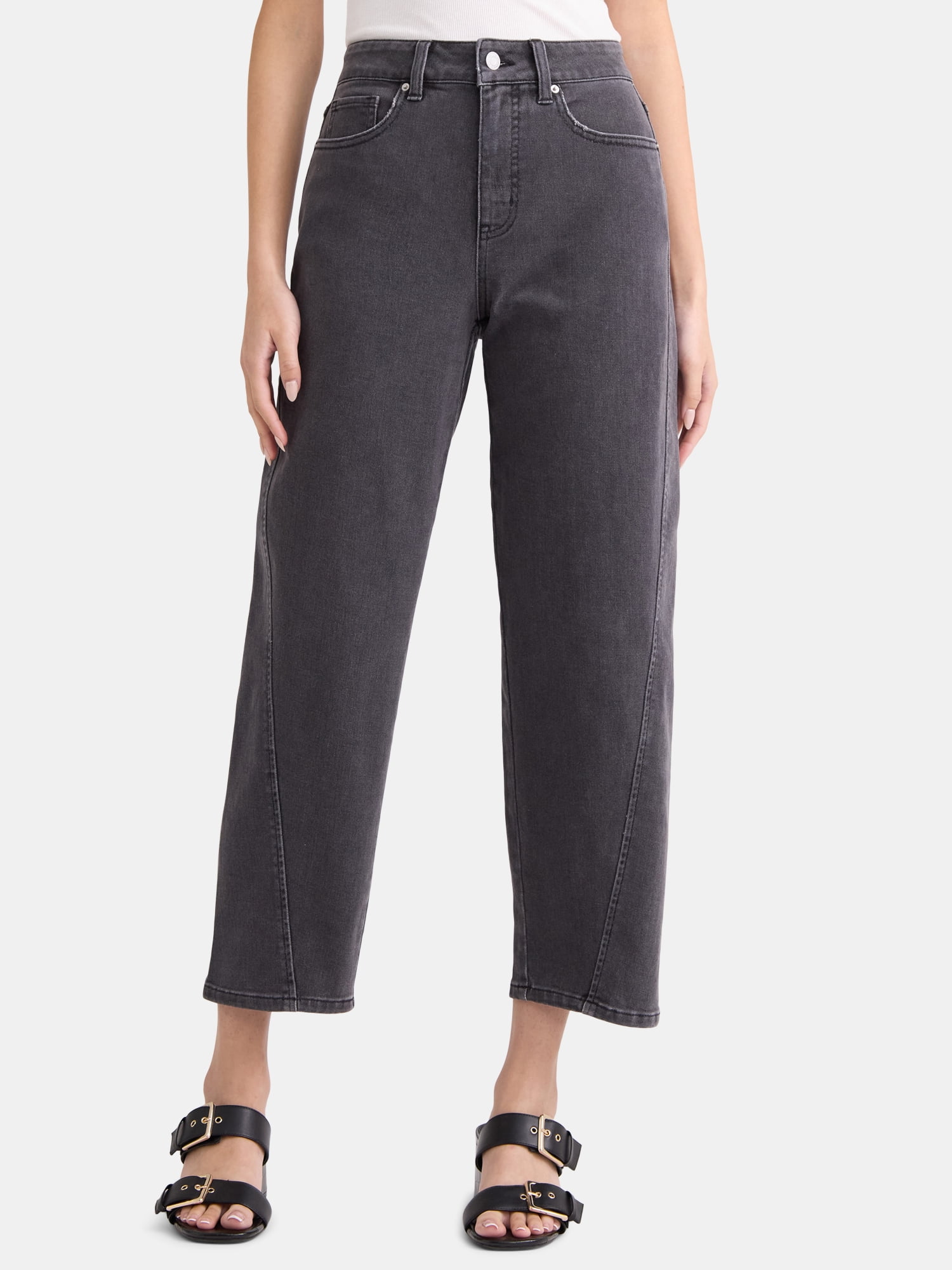 Time and Tru women's High Rise Barrel Jeans - Walmart.com